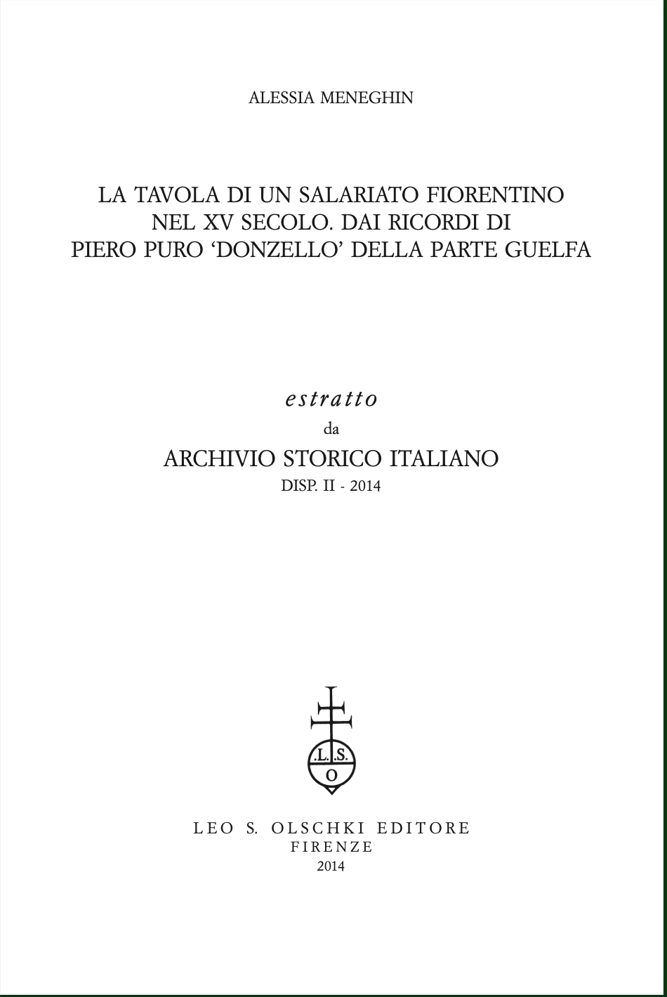 La tavola di un salariato fiorentino nel XV secolo (di Alessia Meneghin ...